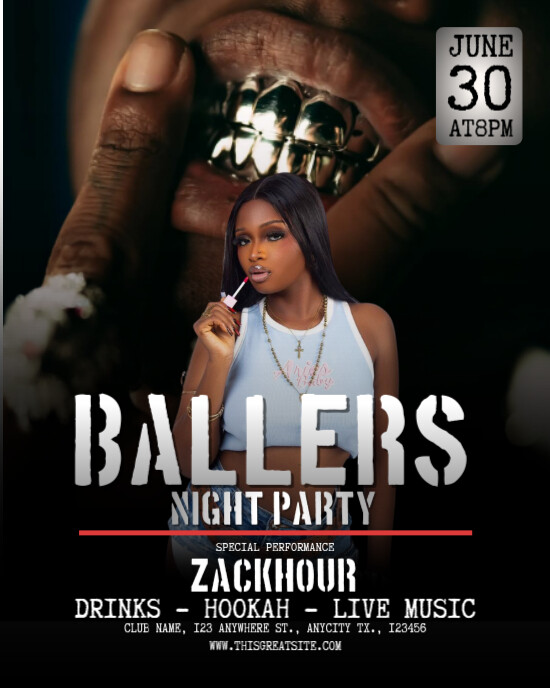 Copy of Modern & Minimal Ballers Night Party A4 | PosterMyWall