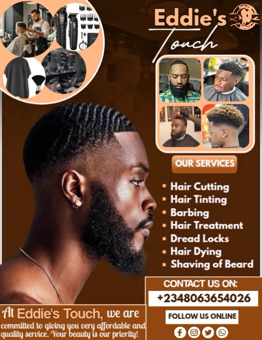 Copy of Modern & Minimal Barber Shop Flyer Flyer (us Letter) | PosterMyWall