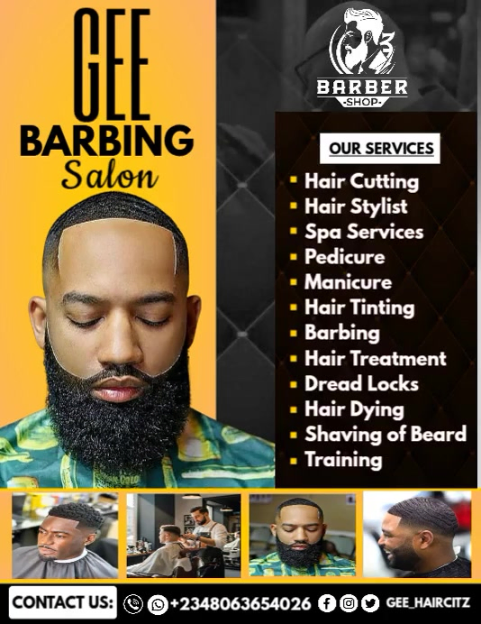 Modern & Minimal Barber Shop Flyer Flyer (us Letter) Template ...