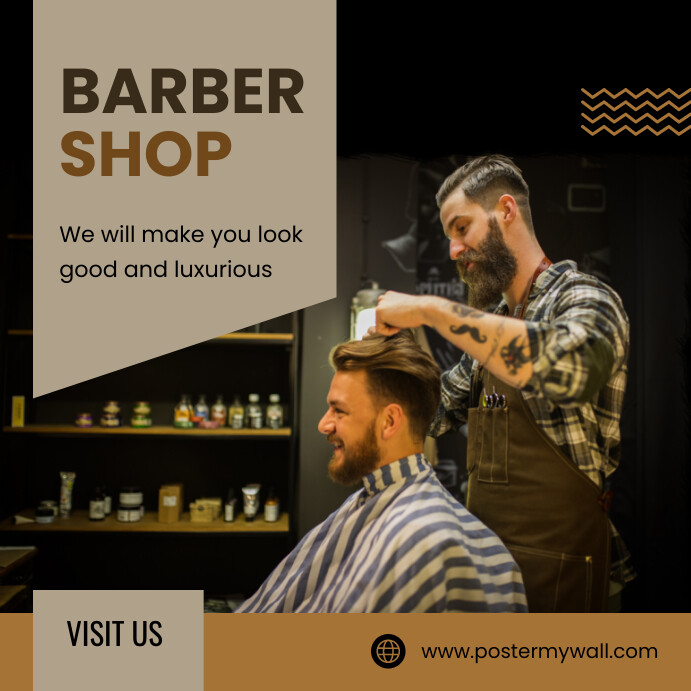 Modern & Minimal Barber Shop Promotion Insta Template | PosterMyWall