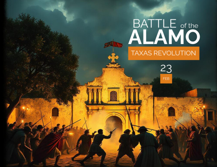 Plantilla de Modern & Minimal Battle Of The Alamo Flyer (us Letter ...