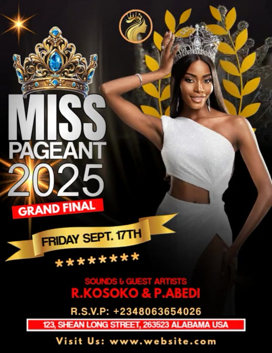 Copy of Modern & Minimal Beauty Pageant Flyer (us Letter) | PosterMyWall