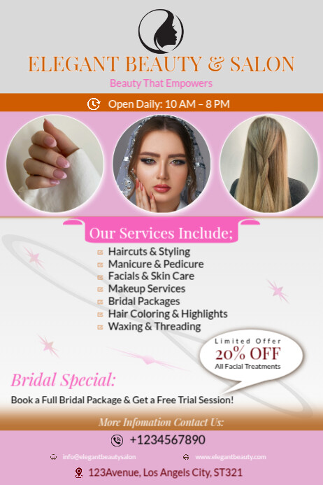 Modern & Minimal Beauty Salon Poster Template Poster | PosterMyWall