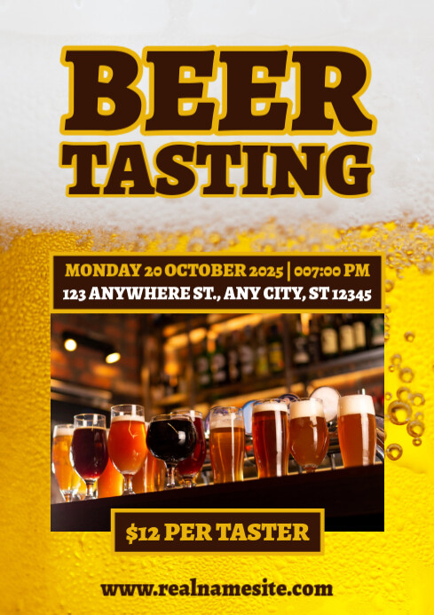 Modern & Minimal Beer Tasting Flyer A4 Template | PosterMyWall