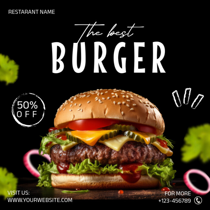 Modern & Minimal Best Burger Deal Template Instagram Post | PosterMyWall