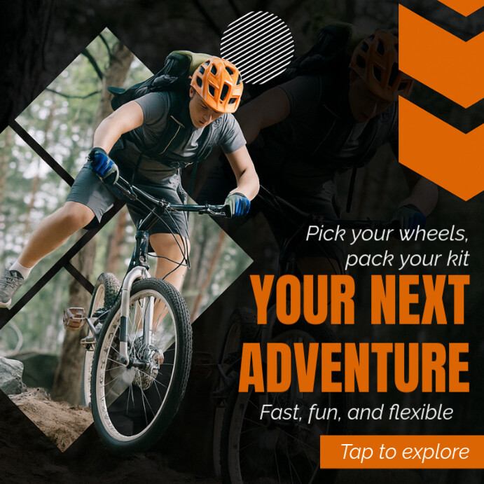 Modern & Minimal Bicycle Adventure Poster Template Instagram Post ...