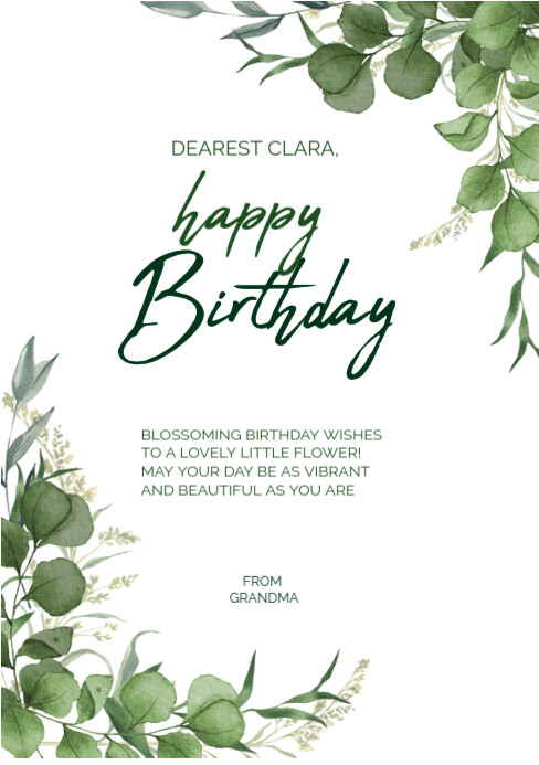 Copy of Modern & Minimal Birthday Card A5 | PosterMyWall