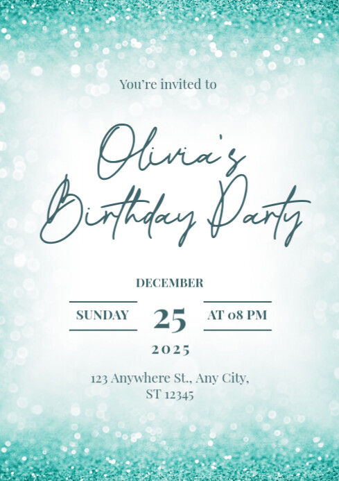Copy of Modern & Minimal Birthday Party Invitation A4 | PosterMyWall