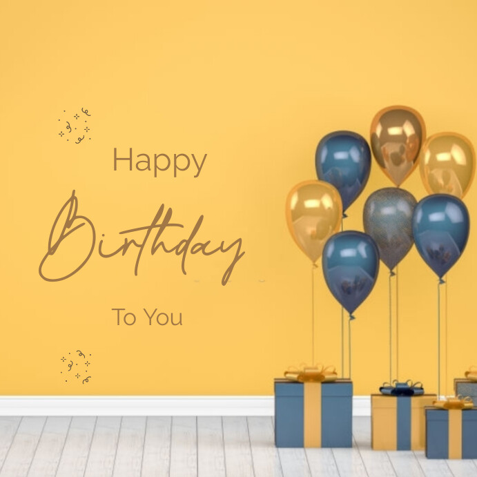 Modern & Minimal Birthday Wish Instagram Post Template | PosterMyWall
