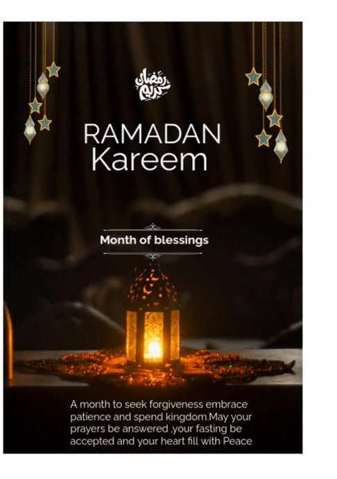 Copy of Modern & Minimal Black Color A4 Ramadan Kareem | PosterMyWall