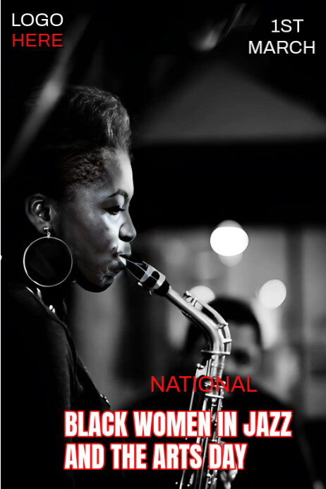 Modern & Minimal Black Women In Jazz And The Arts Day Poster Template ...