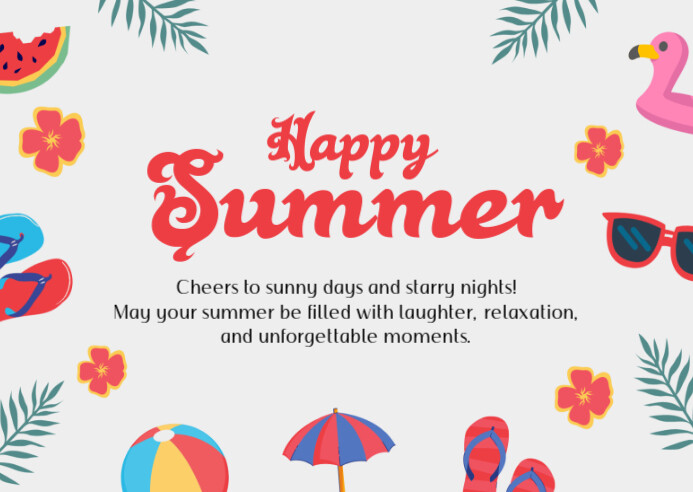 Copy of Modern & Minimal Blue And Red Illustrative Playful Happy Summer ...