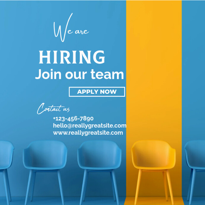 Modern & Minimal Blue Modern We Are Hiring Instagram Post Instagram ...