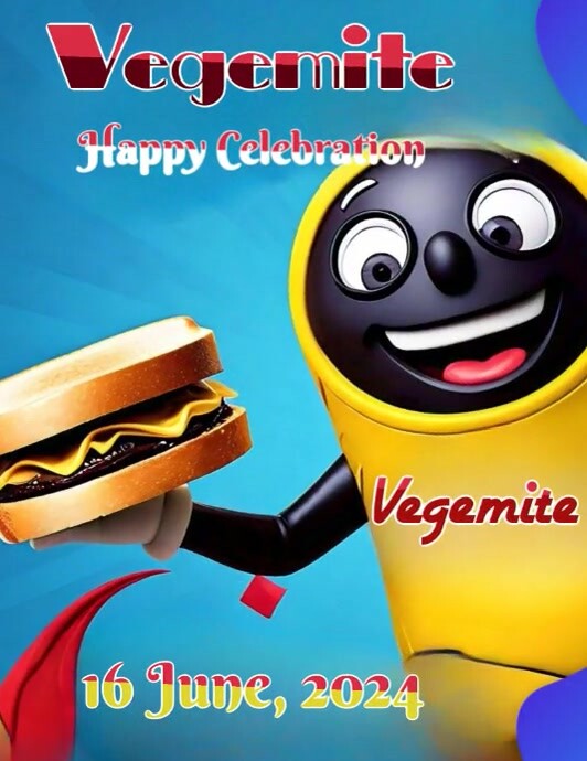 Plantilla de Modern & Minimal Blue Vegemite Celebration 20 | PosterMyWall