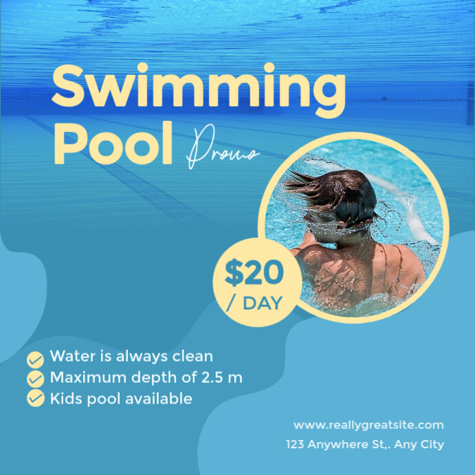 Plantilla de Modern & Minimal Blue Water Modern Swimming Pool Instagram ...