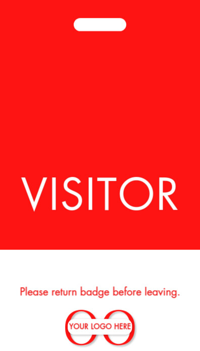 Copy of Modern & Minimal Bold Red Visitor Badge Template | Customizable ...