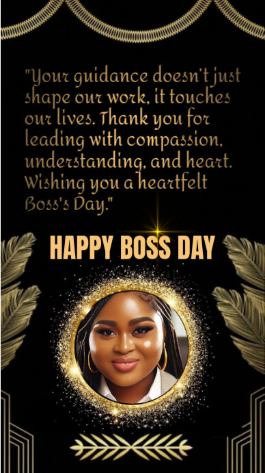 Modern & Minimal Boss Day Digital Display (9:16) Template | PosterMyWall