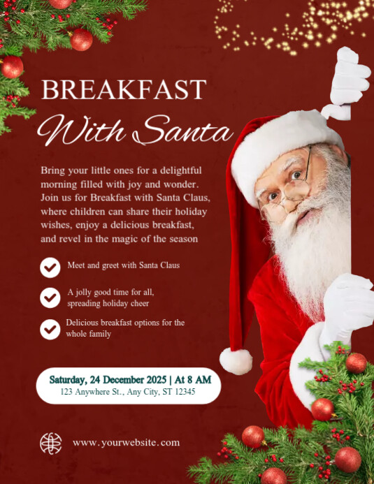 Modern & Minimal Breakfast With Santa Flyer (us Letter) Template ...
