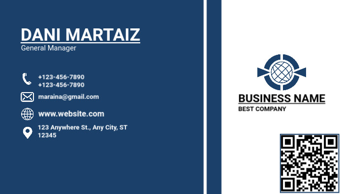 Modern & Minimal Business Card design template | PosterMyWall