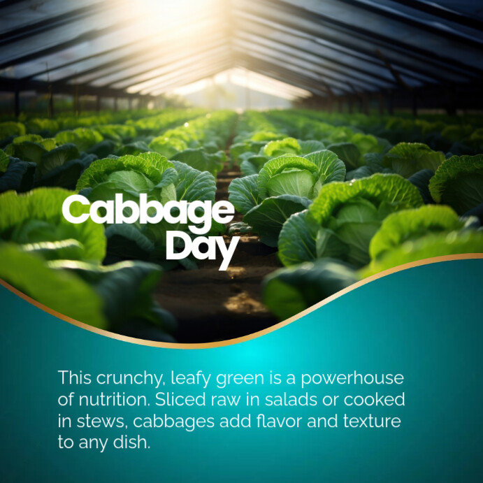 Copy of Modern & Minimal Cabbage Day Instagram Post | PosterMyWall