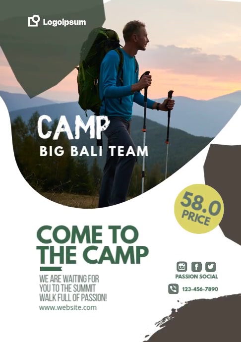 Copy of Modern & Minimal Camp Flyer Templates A4 | PosterMyWall