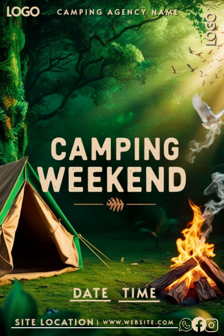 Copy of Modern & Minimal Camping Weekend Poster Template For Family ...