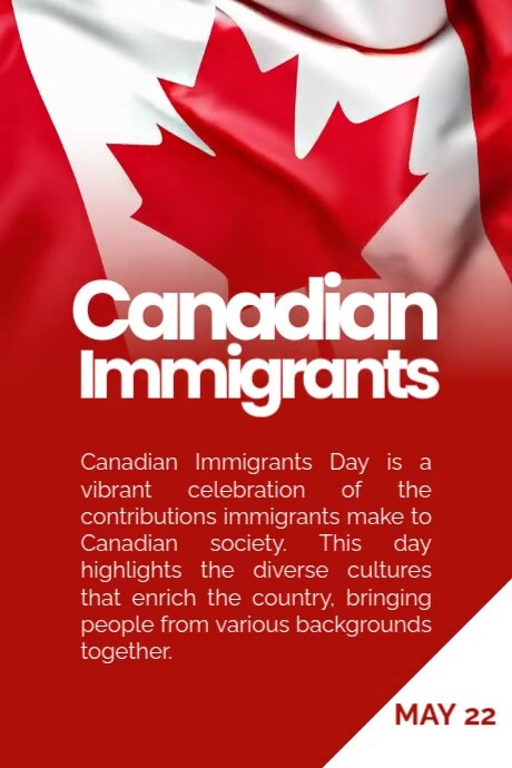 Copy of Modern & Minimal Canadian Immigrants Day Poster | PosterMyWall