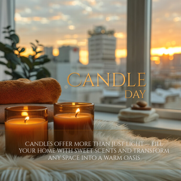 Modern & Minimal Candle Day Instagram Post 2024 Template | PosterMyWall