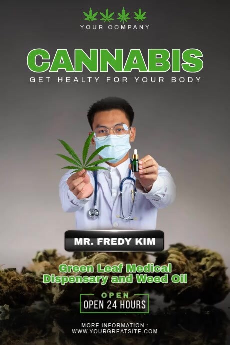 Modern & Minimal Cannabis For Your Healty Poster Template | PosterMyWall