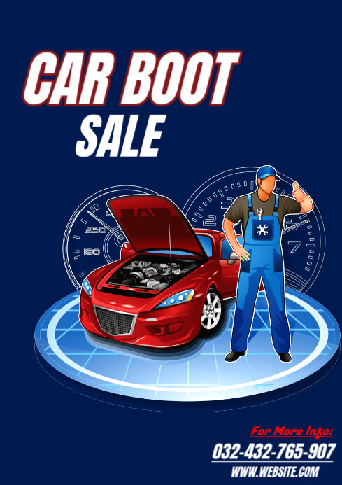 Modern & Minimal Car Boot Sale Poster A1 Template | PosterMyWall