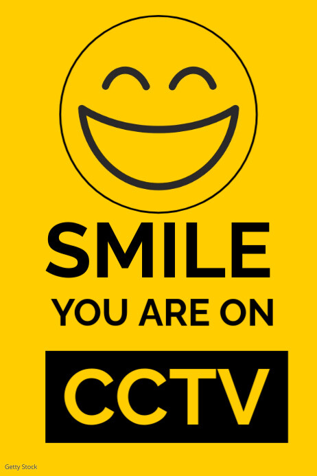 Modern & Minimal Cctv Surveillance Warning Sign E Poster Template ...