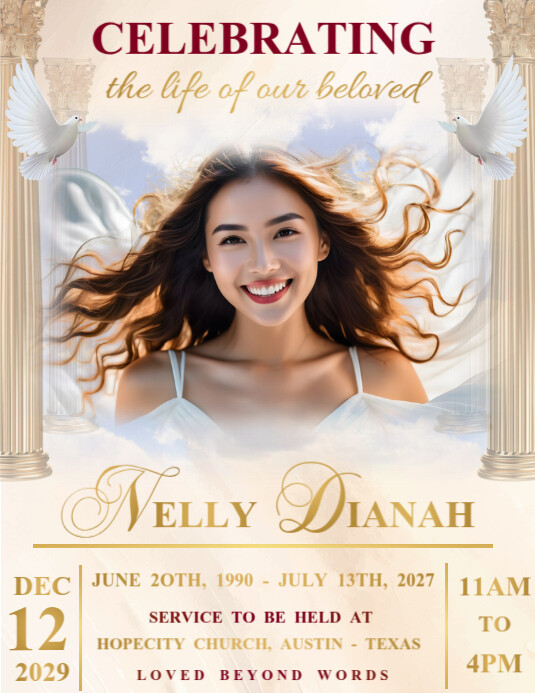 Modern & Minimal Celebration Of Life Flyer (us Letter) Template ...