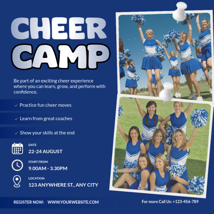 Copy of Modern & Minimal Cheer Camp Ad Flyer Design Instagram Post ...