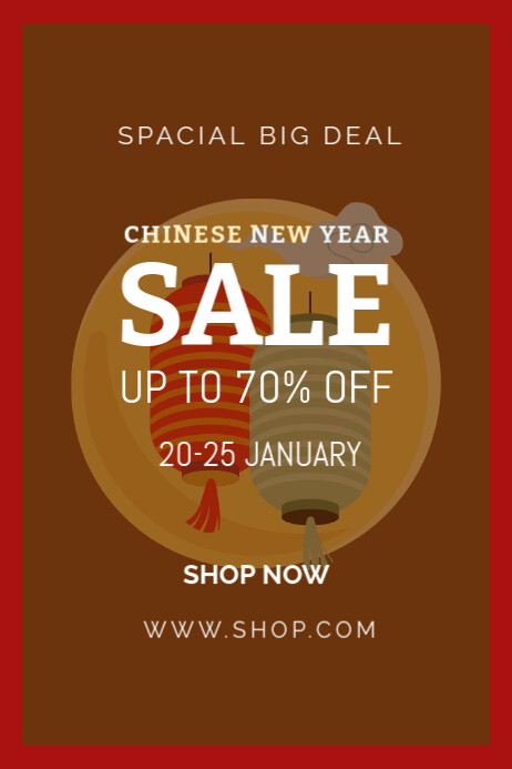Copy of Modern & Minimal Chinese New Year Sale Poster | PosterMyWall