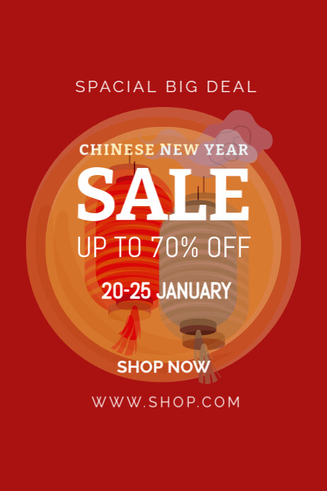 Modern & Minimal Chinese New Year Sale Poster Template | PosterMyWall
