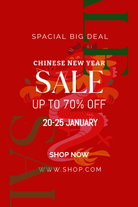 Copy of Modern & Minimal Chinese Sale Poster | PosterMyWall