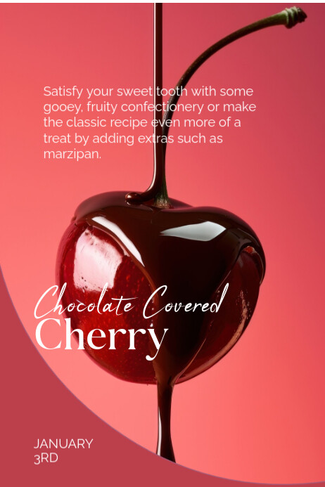 Copy of Modern & Minimal Chocolate Covered Cherry Poster | PosterMyWall