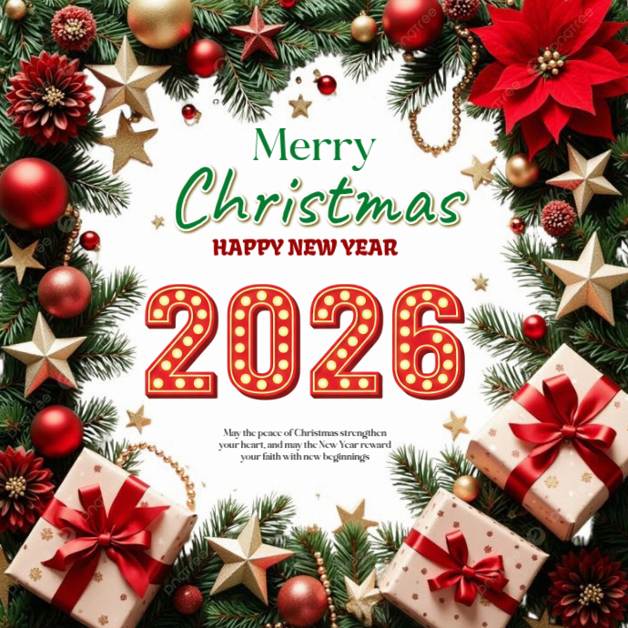 Modern & Minimal Christmas And New Year Card Logo Template | PosterMyWall