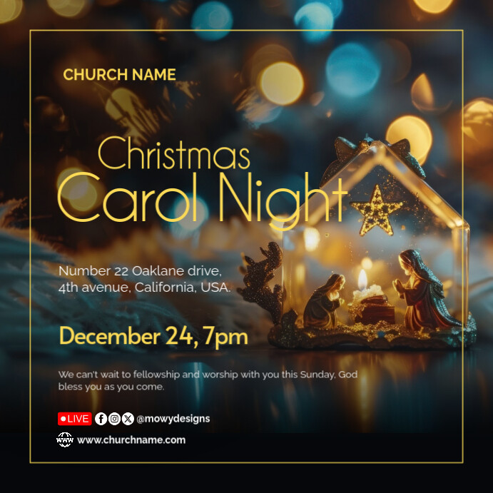 Copy of Modern & Minimal Christmas Carol Night Instagram Post ...