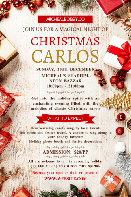 Modern & Minimal Christmas Carols Poster Template | PosterMyWall