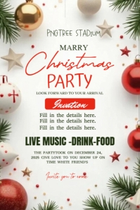 Modern & Minimal Christmas Party Flyer Poster Template | PosterMyWall