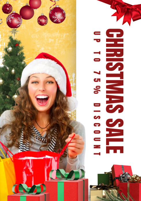 Modern & Minimal Christmas Sale A4 Template | PosterMyWall