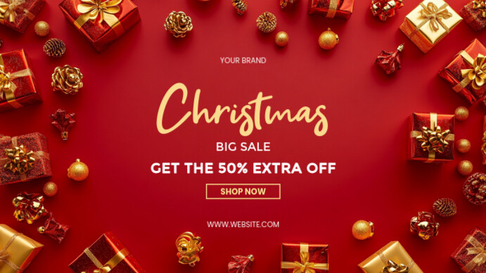Modern & Minimal Christmas Sale Promotion Digital Display (16:9 ...