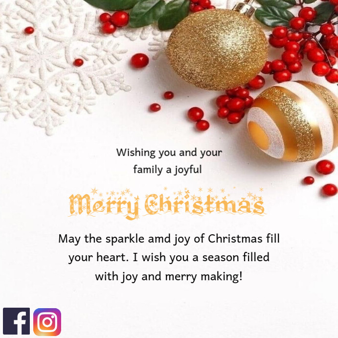 Modern & Minimal Christmas Wishes Flyer Design Instagram Post Template ...
