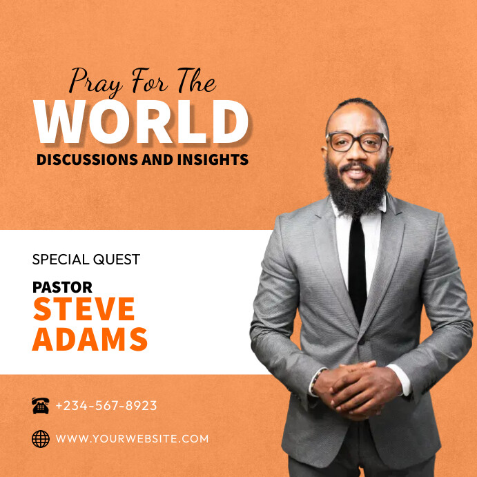 Modern & Minimal Church Prayer For The World Template | PosterMyWall