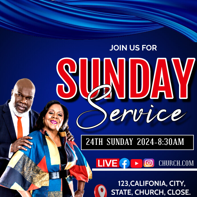 Copy of Modern & Minimal Church Service Invitation Te | PosterMyWall