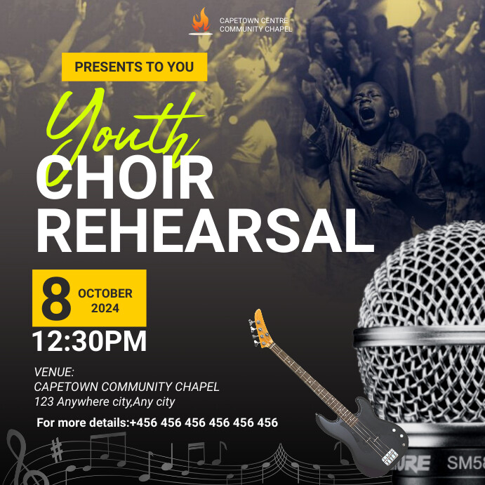 Modern & Minimal Church Youth Choir Practice Template | PosterMyWall