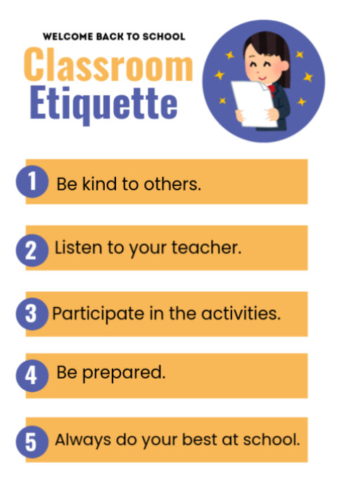 Copy of Modern & Minimal Classroom Etiquette Poster A2 | PosterMyWall