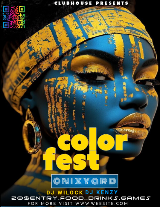 Modern & Minimal Color Fest Flyer (us Letter) Template | PosterMyWall