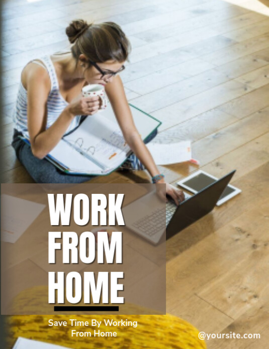 Copy of Modern & Minimal Colored Work From Home Flyer (us Letter ...